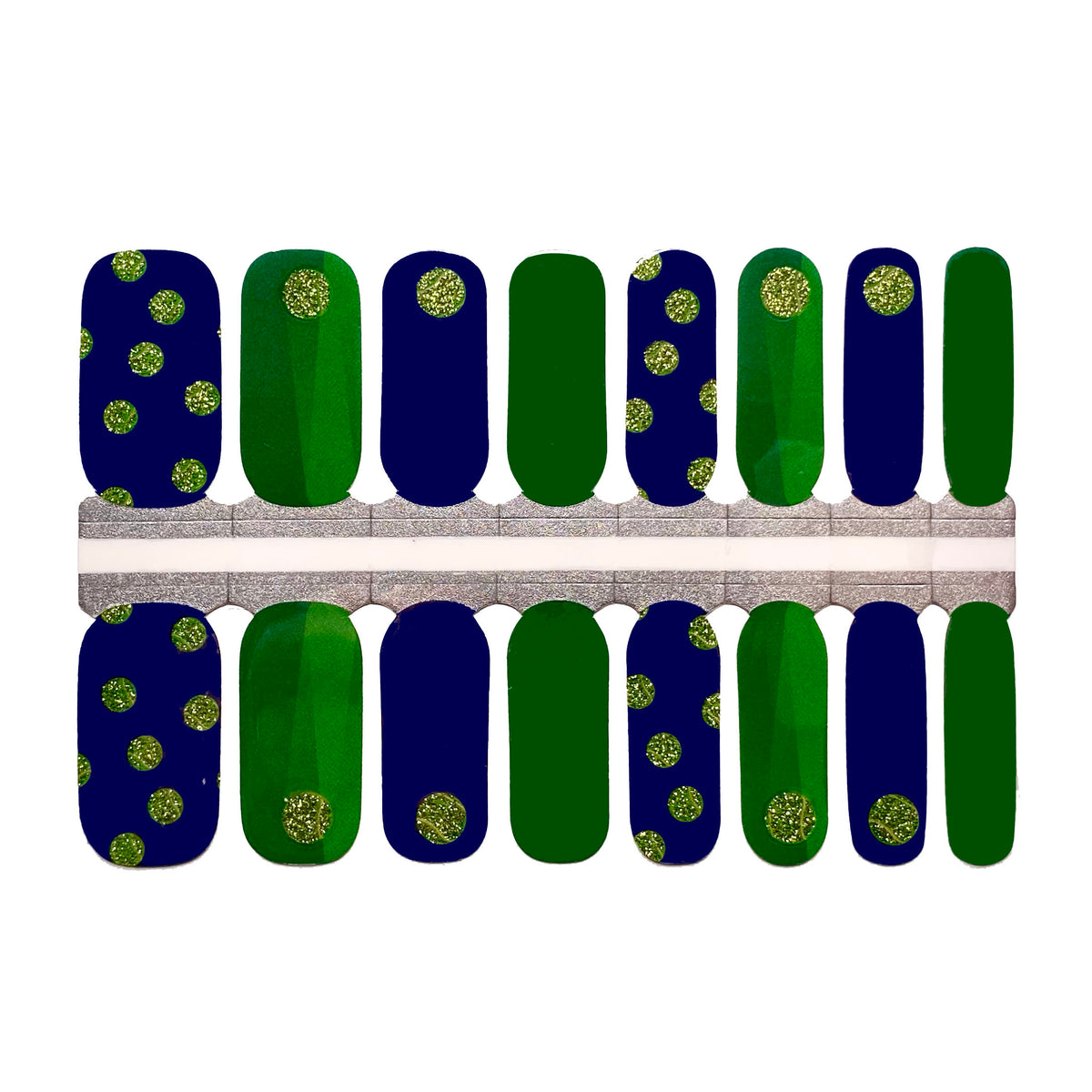 Pickleball Nail Wraps: Glittery Design - Sporty Pickleball-Themed Mani