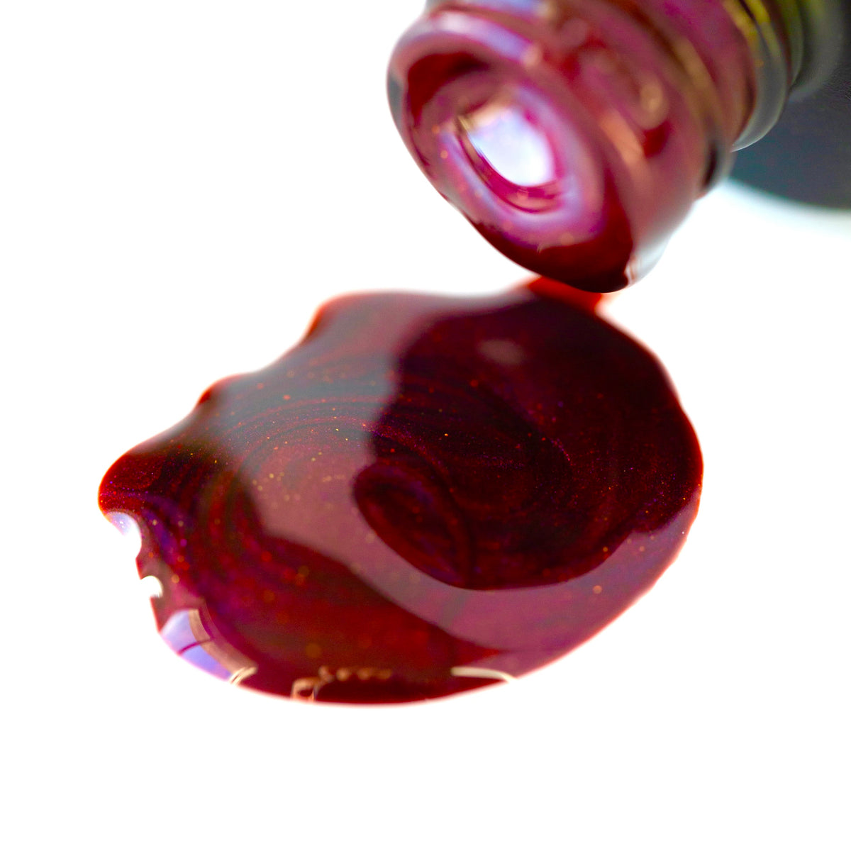 Create a Glamorous DIY Gel Manicure with Shimmery Deep Red Gel Polish